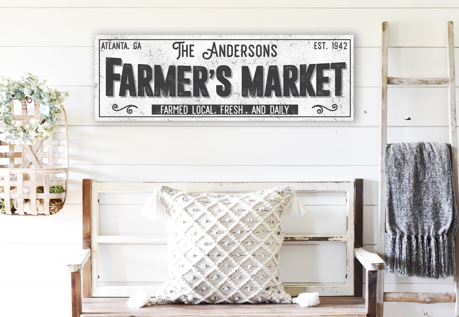 Custom Farmers Market Sign Farmhouse Wall Decor Housewarming - Etsy