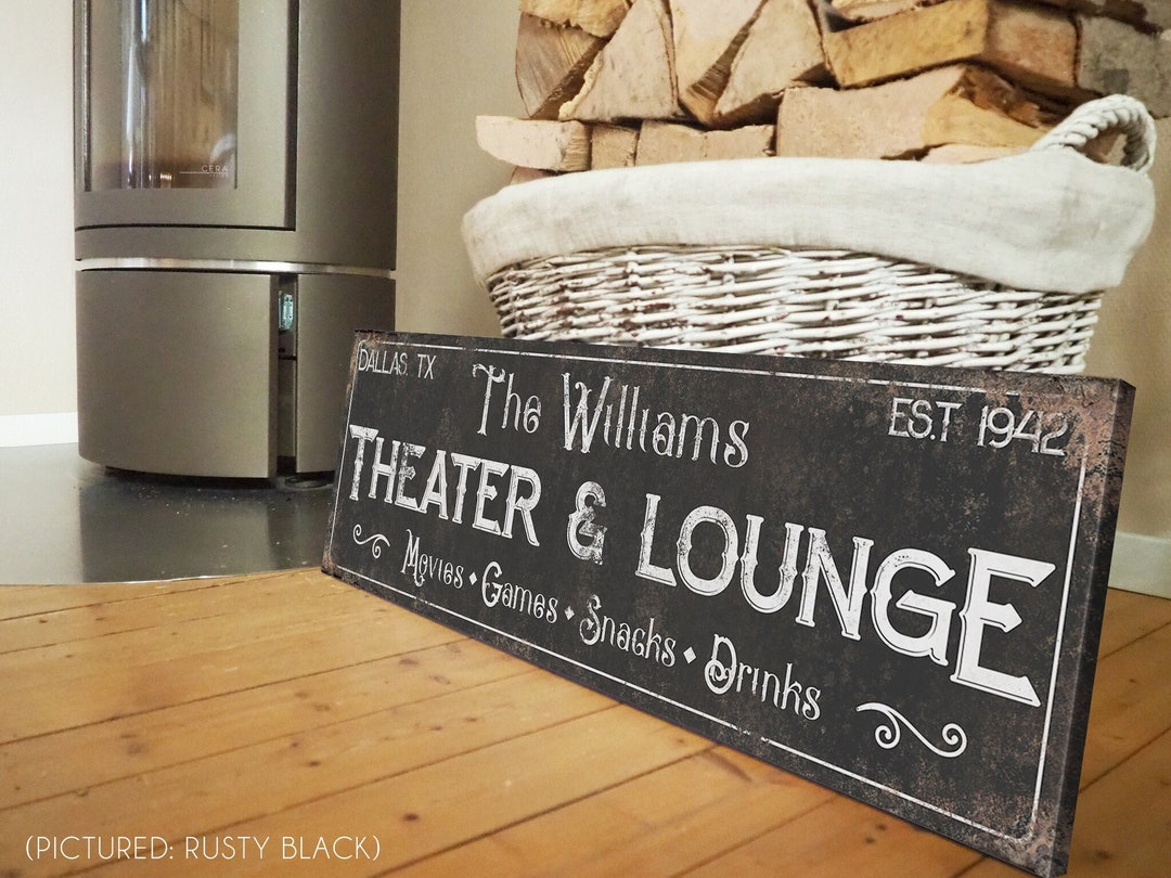 Personalized Theater & Lounge Sign: Custom Home Movie Room Decor - Etsy