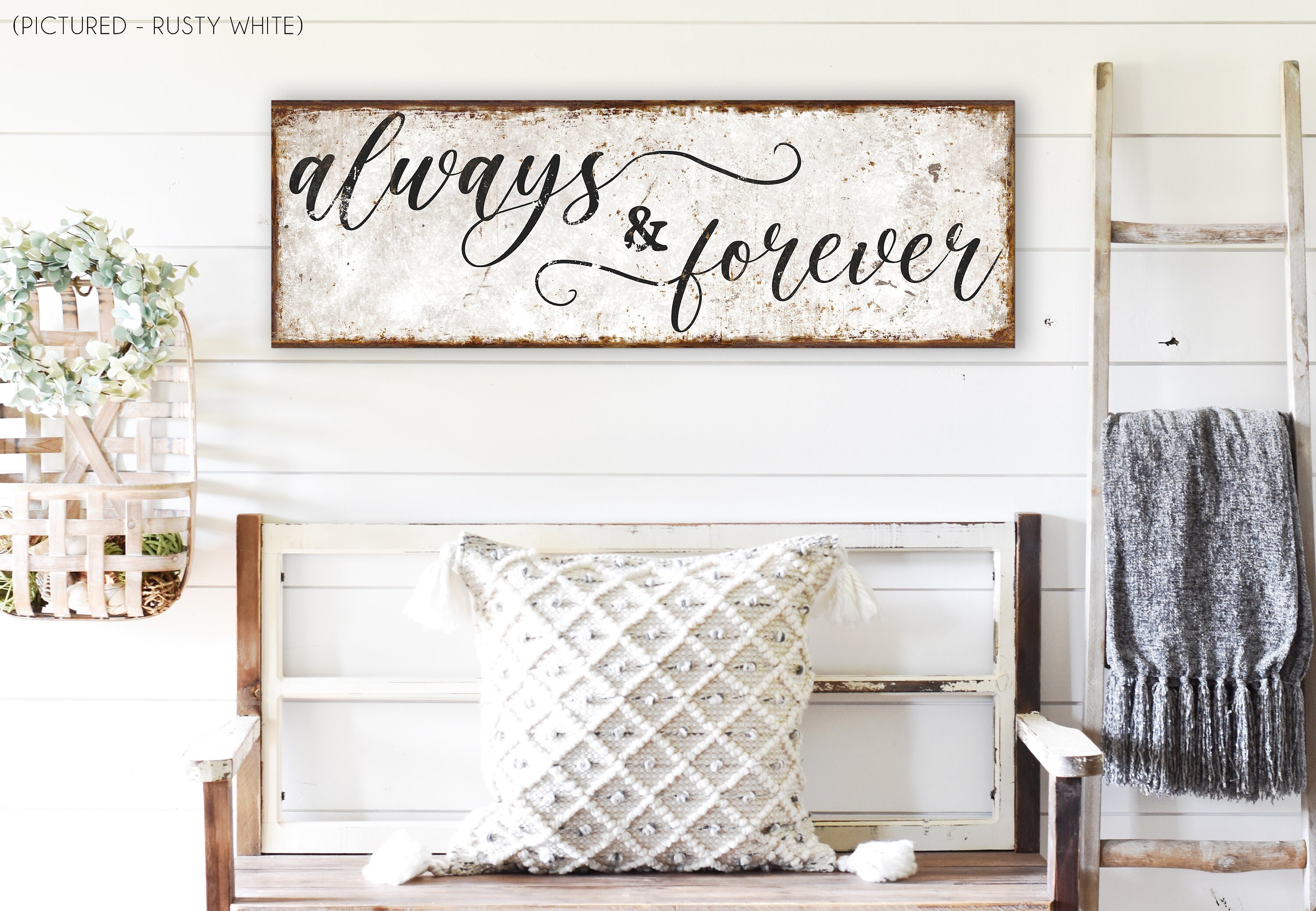 Above Bed Sign Master Bedroom Signs Always and Forever Wall - Etsy