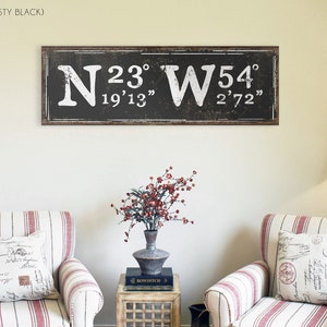 Custom Coordinates Sign GPS Coordinates Gift Latitude Longitude Home ...