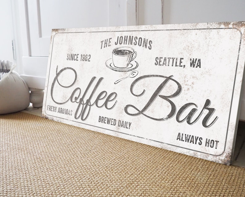 Personalized Coffee Bar Sign Custom Coffee Station Sign - Etsy