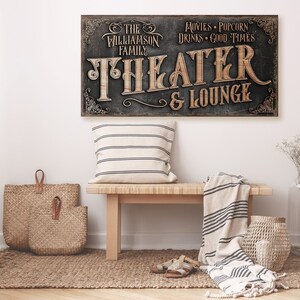 Custom Theater and Lounge Sign for Basement Tv Room Decor Lower Level ...