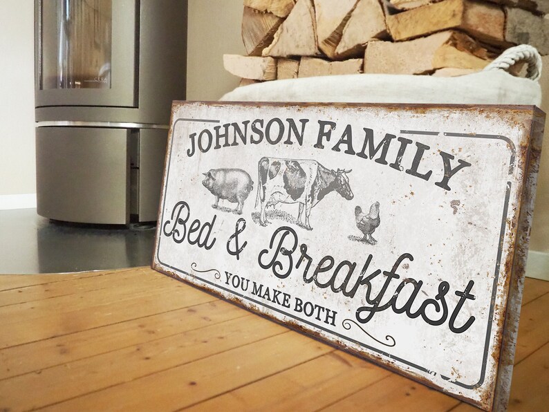 Custom Bed and Breakfast Sign Personalized Kitchen Decor - Etsy