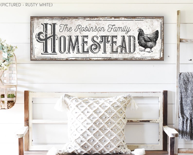 Personalized Farmhouse Family Name Sign: Rustic Homestead Chicken Decor ...