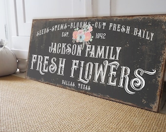Florist Custom Vintage Sign - Etsy