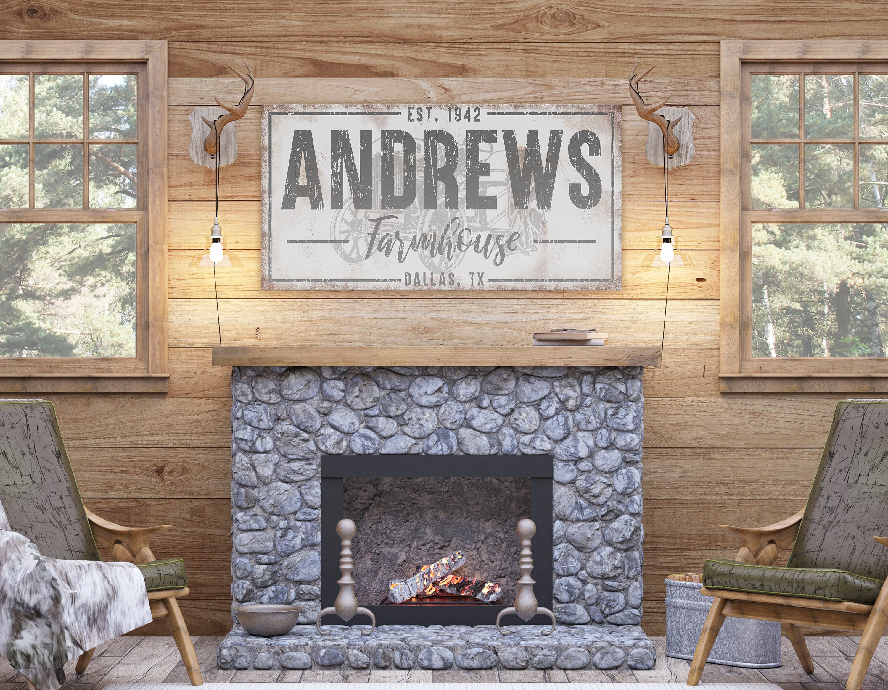 CUSTOM MODERN FARMHOUSE Sign Family Last Name Homestead Sign - Etsy