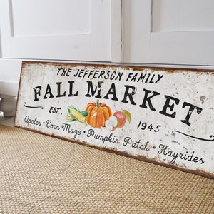 Rustic Fall Market Small Hanging Sign Autumn Decor Outdoor Vintage ...