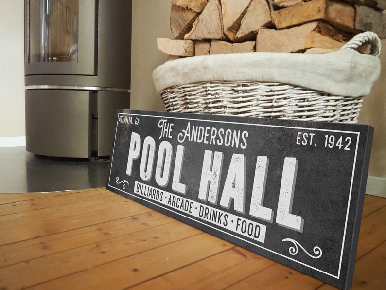 Personalized Pool Table Sign for Man Cave Decor for Basement - Etsy