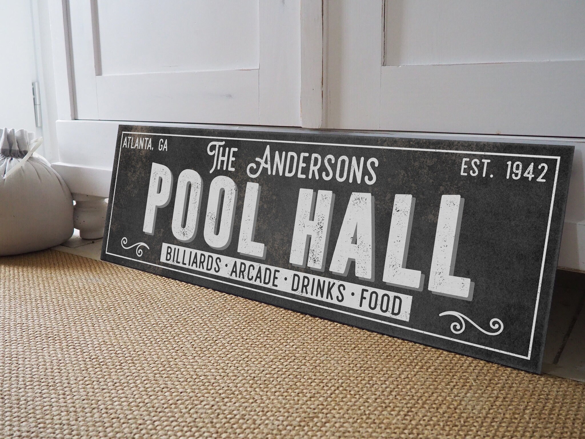 Personalized Pool Table Sign for Man Cave Decor for Basement - Etsy