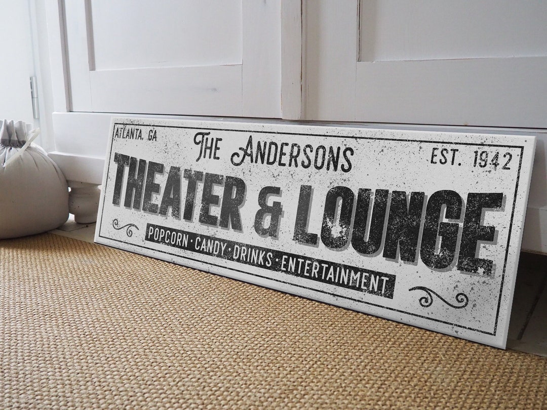 Custom Theater Sign Move Theater Decor Personalized Basement Sign ...