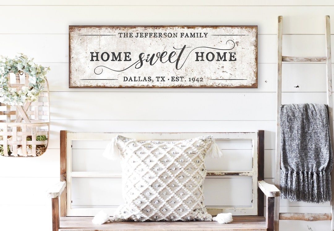 Modern Farmhouse Entryway Decor Personalized Family Name Metal Wood ...