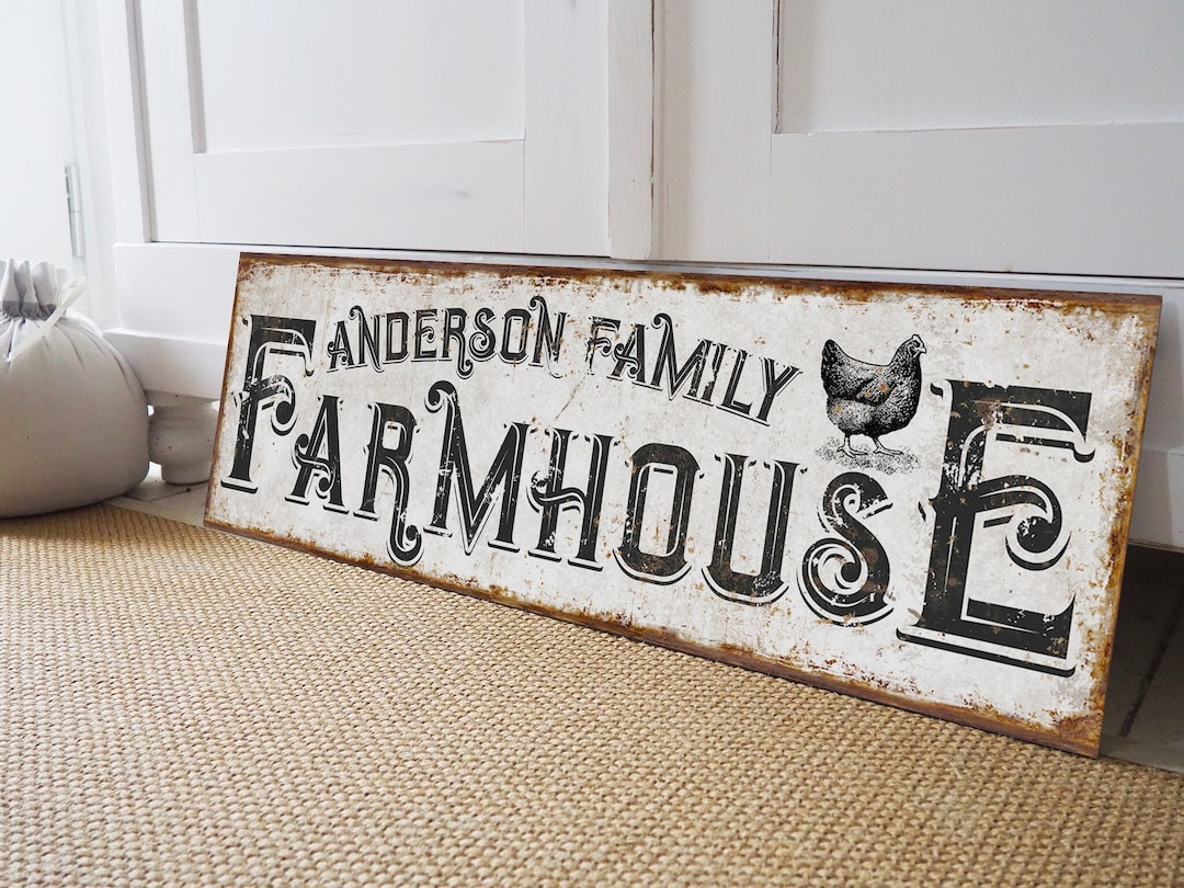 Personalized Farmhouse Sign Custom Farm Decor Rustic Barn Signs Chicken ...