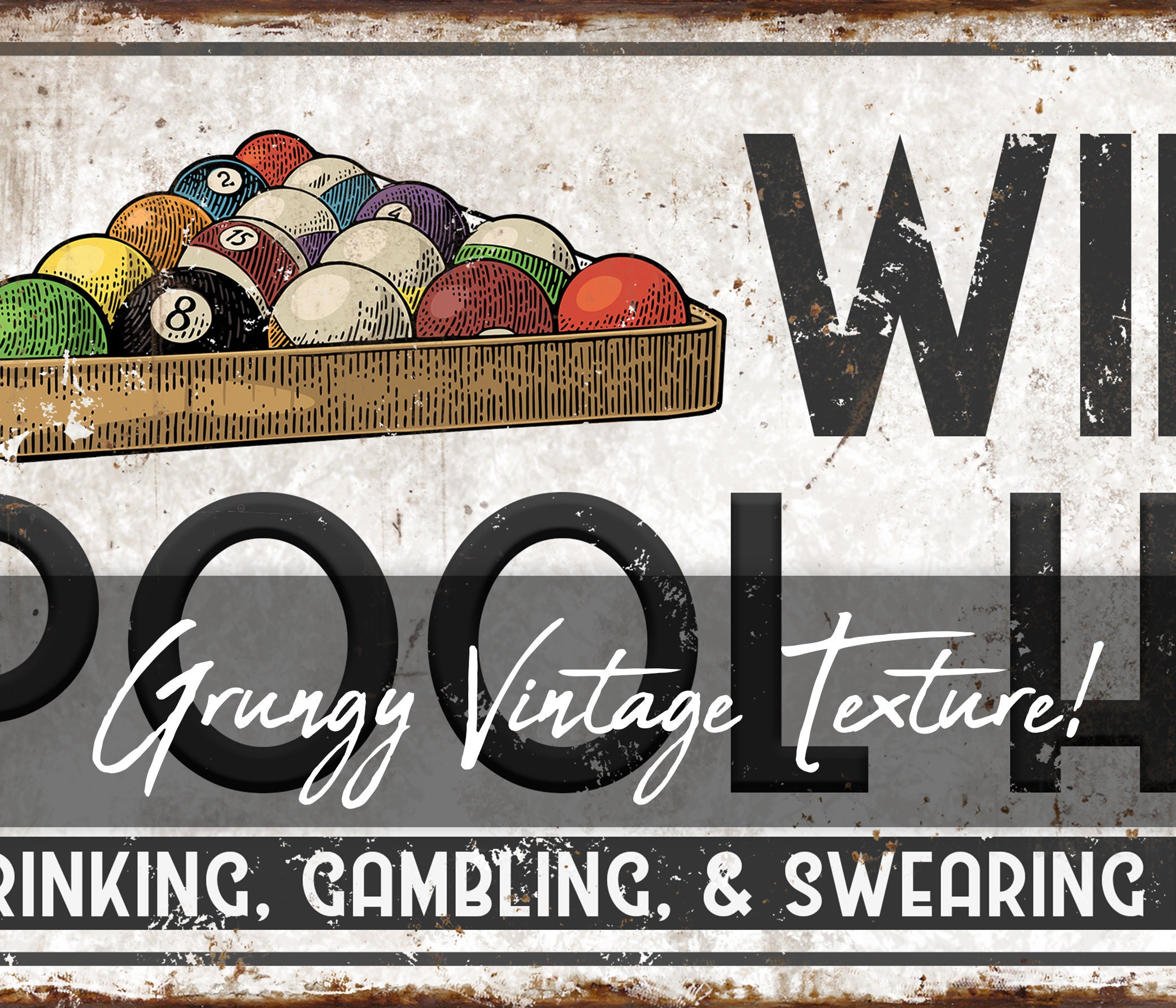 Custom Pool Hall Sign Personalized Billiards Room Sign Vintage - Etsy