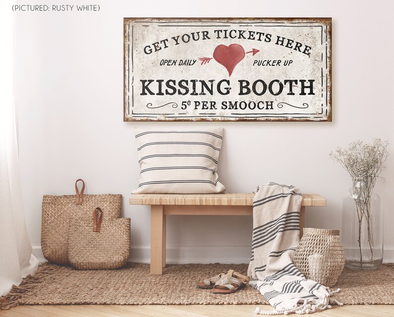 Kissing Booth Valentines Day Sign Valentines Front Porch Decor Modern ...