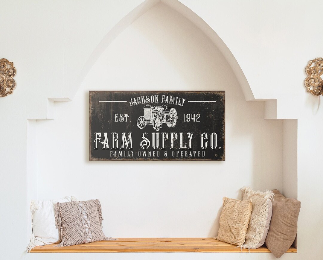 Personalized Farmhouse Sign Custom Family Name Signs Country Farm ...