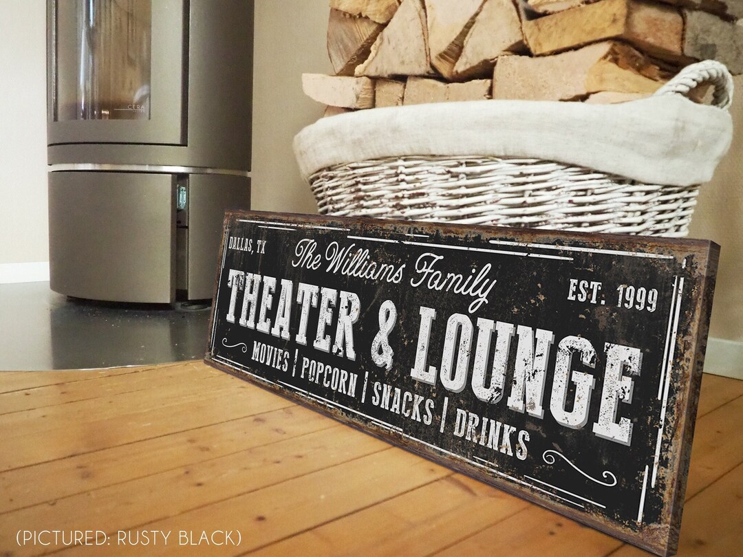 Personalized Movie Room Sign for Basement Bar Wall Art Custom Man Cave ...