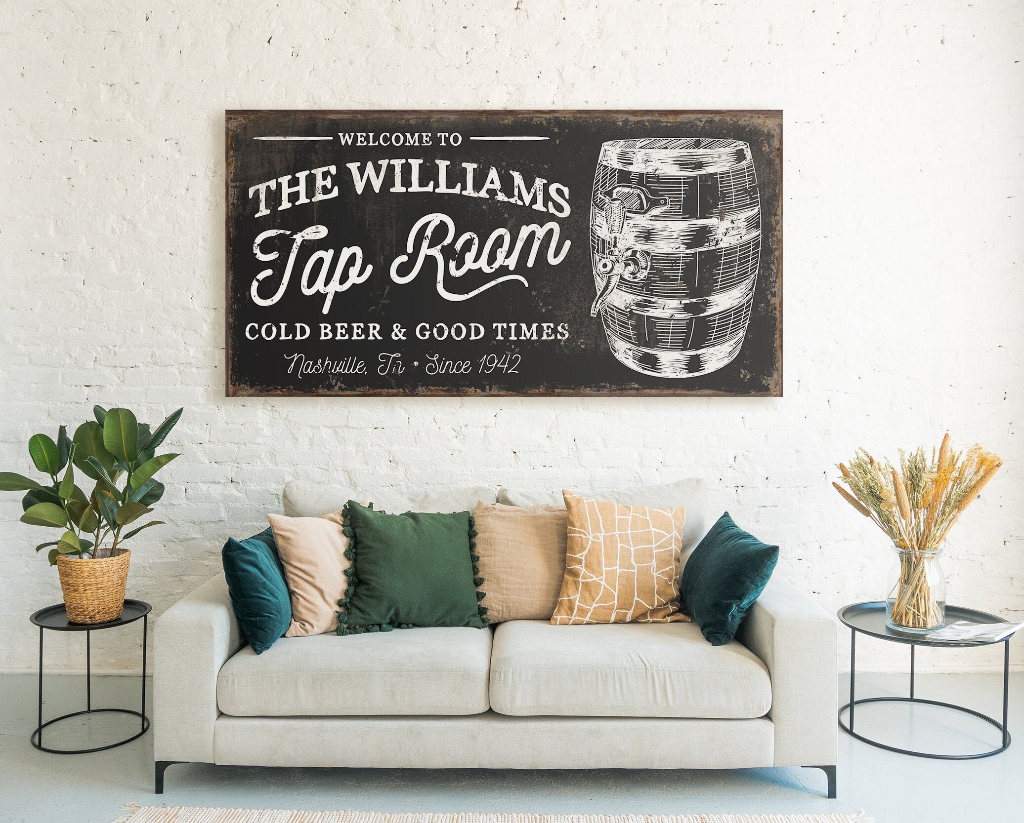 Personalized Tap Room Sign: Custom Home Bar Decor, Man Cave Art - Etsy