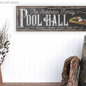 Pool Room Sign Custom Basement Bar Sign Billiards Wall Art Accessories ...