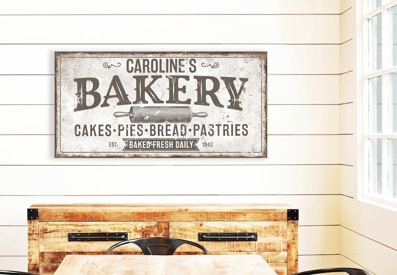 Custom Bakery Sign for Kitchen Decor Vintage Farmhouse Pantry - Etsy