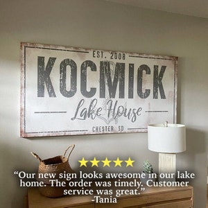 CUSTOM MODERN FARMHOUSE Sign, Family Last Name Homestead Sign, Rustic ...