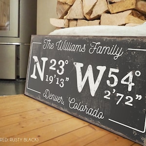 GPS Coordinates Sign for Entryway Location Signs for Boat Dock Nautical ...