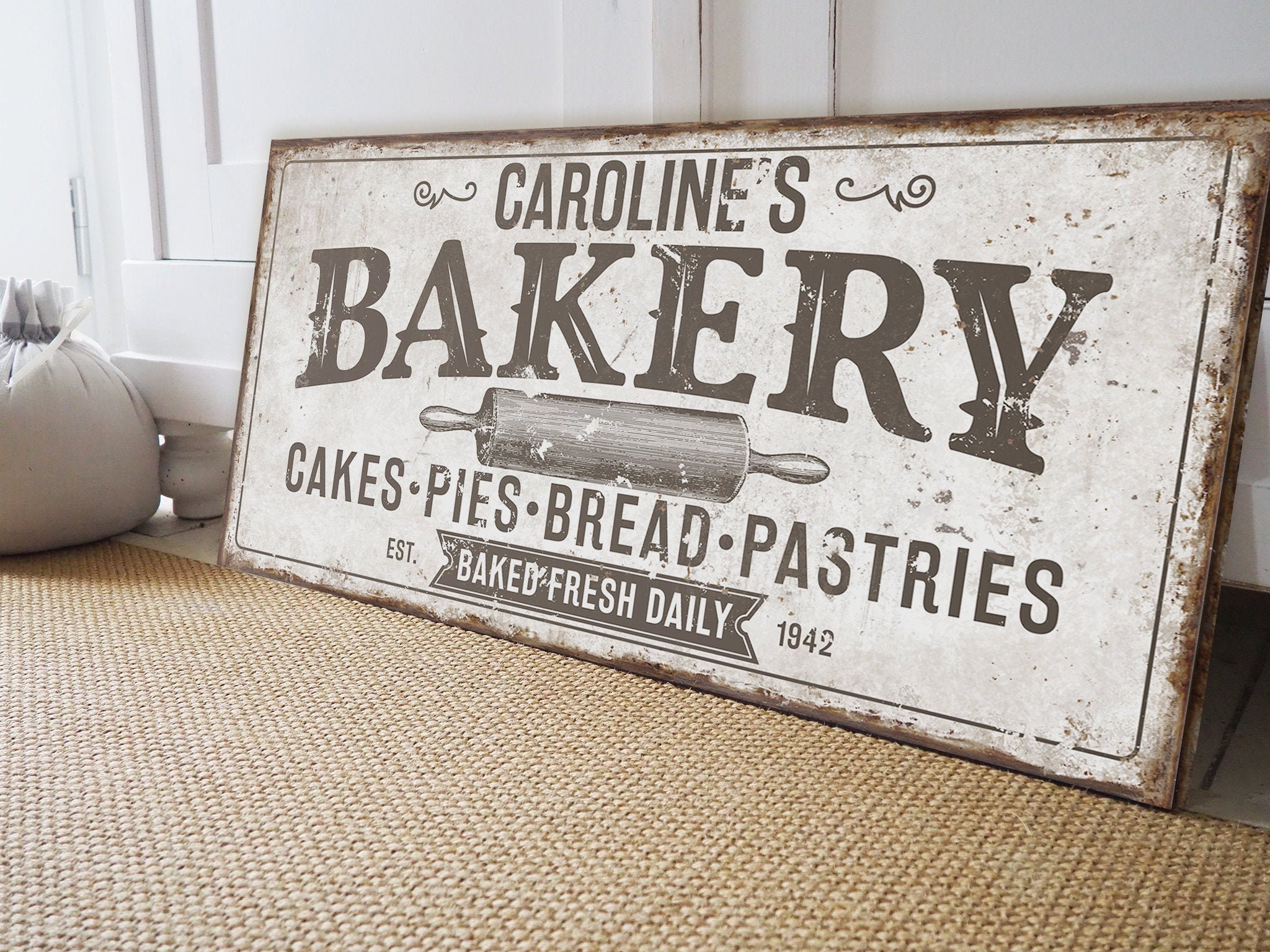 Custom Bakery Sign for Kitchen Decor Vintage Farmhouse Pantry - Etsy