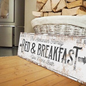 Custom Bed and Breakfast Sign Airbnb Welcome Signs Personalized Bnb ...