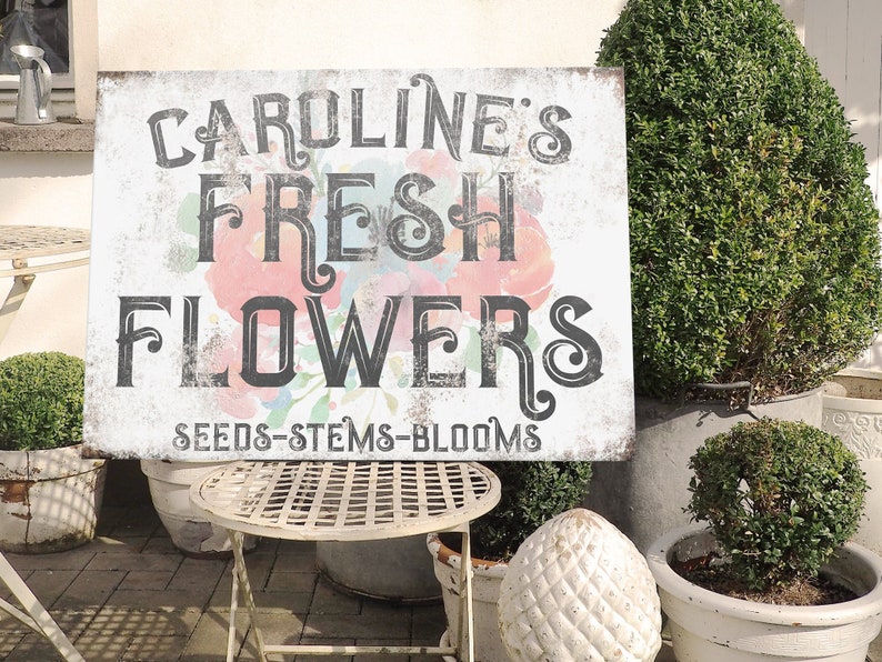 Personalized Flower Shop Sign Custom Gardening Signs French - Etsy