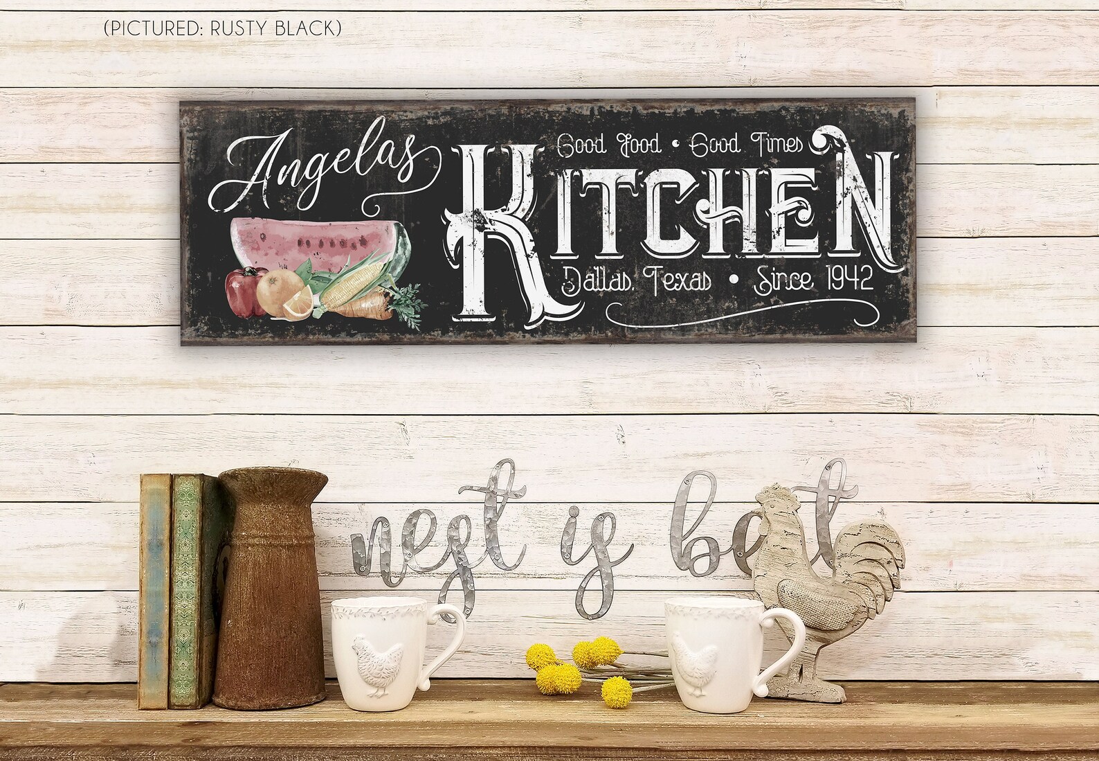 Modern Farmhouse Kitchen Sign Personalized Farm Kitchen Wall - Etsy