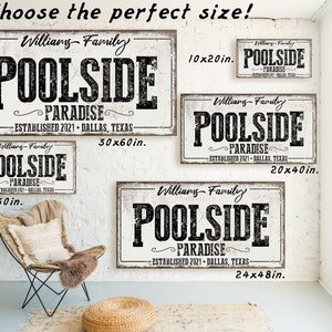 Custom Poolside Sign Personalized Family Name Pool Signs Outdoor Bar ...