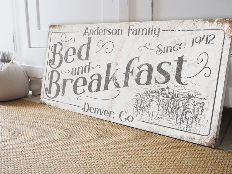 Custom Bed and Breakfast Sign Rustic Bnb Signs Cottagecore - Etsy