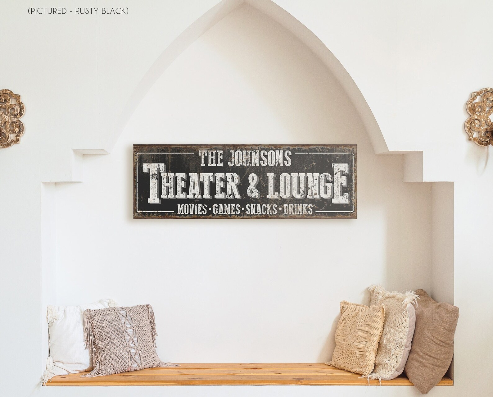 Movie Theater and Lounge Sign, Home Theater Decor, Custom Basement ...