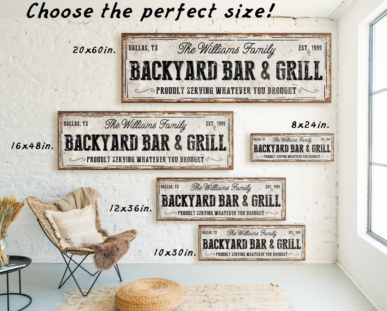 Personalized Backyard Bar and Grill Sign Gifts for Dad Custom - Etsy