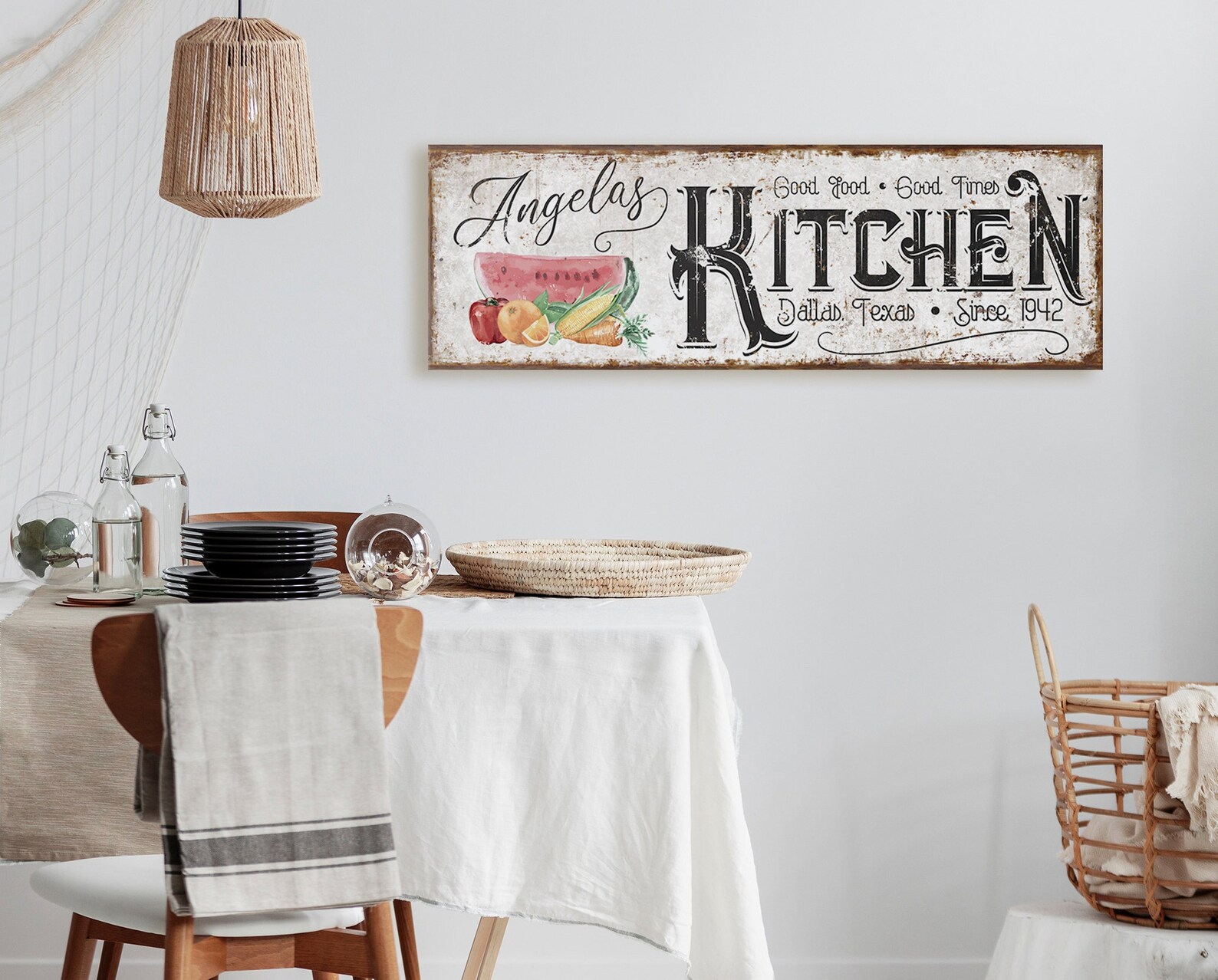 Modern Farmhouse Kitchen Sign Personalized Farm Kitchen Wall - Etsy