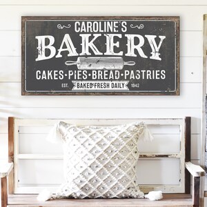 Custom Bakery Sign for Kitchen Decor Vintage Farmhouse Pantry Wall Art ...