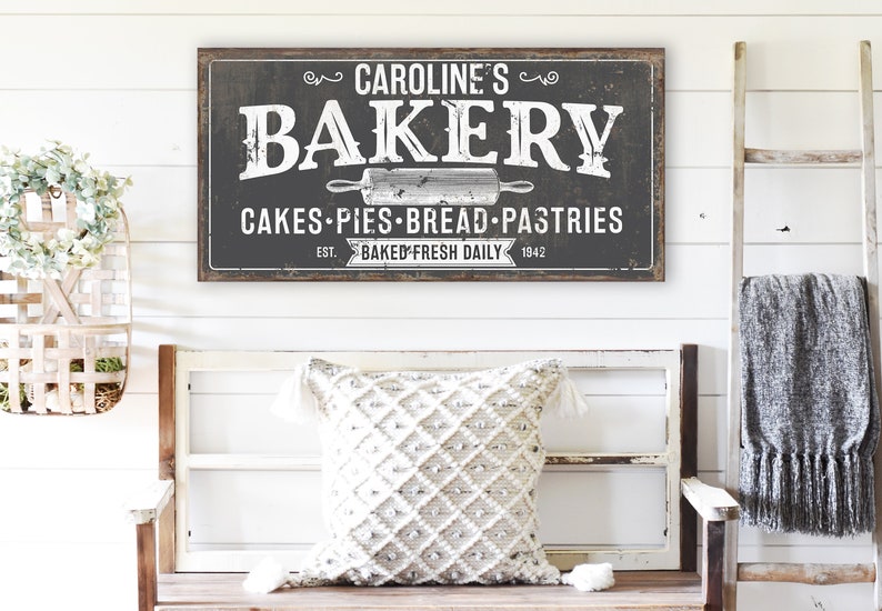 Custom Bakery Sign for Kitchen Decor Vintage Farmhouse Pantry - Etsy