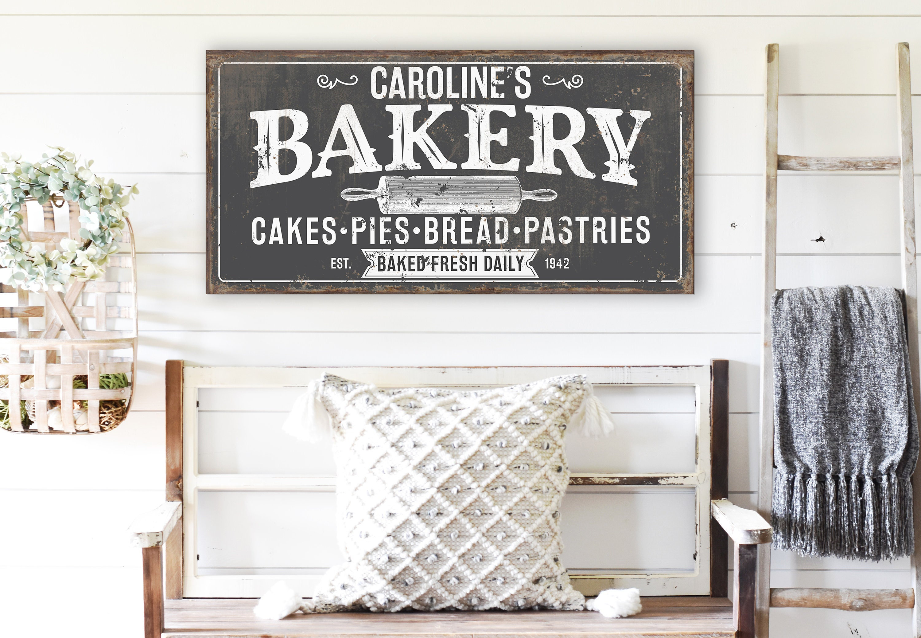 Custom Bakery Sign for Kitchen Decor Vintage Farmhouse Pantry - Etsy