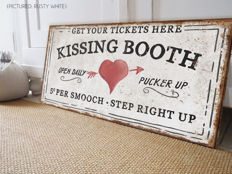 Kissing Booth Sign Farmhouse Valentines Day Decor Vintage - Etsy