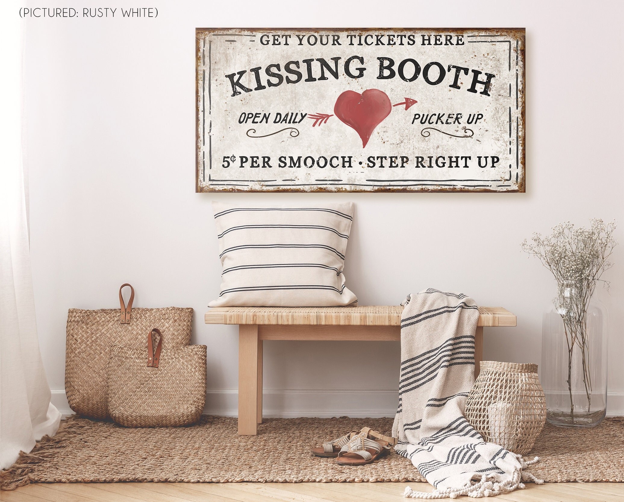 Kissing Booth Sign Farmhouse Valentines Day Decor Vintage - Etsy