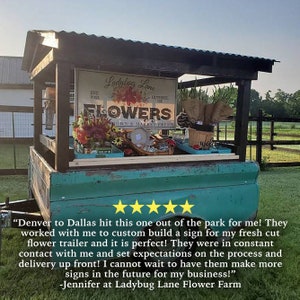 Custom Fresh Flower Market Sign Personalize Flower Farm Signs Vintage ...