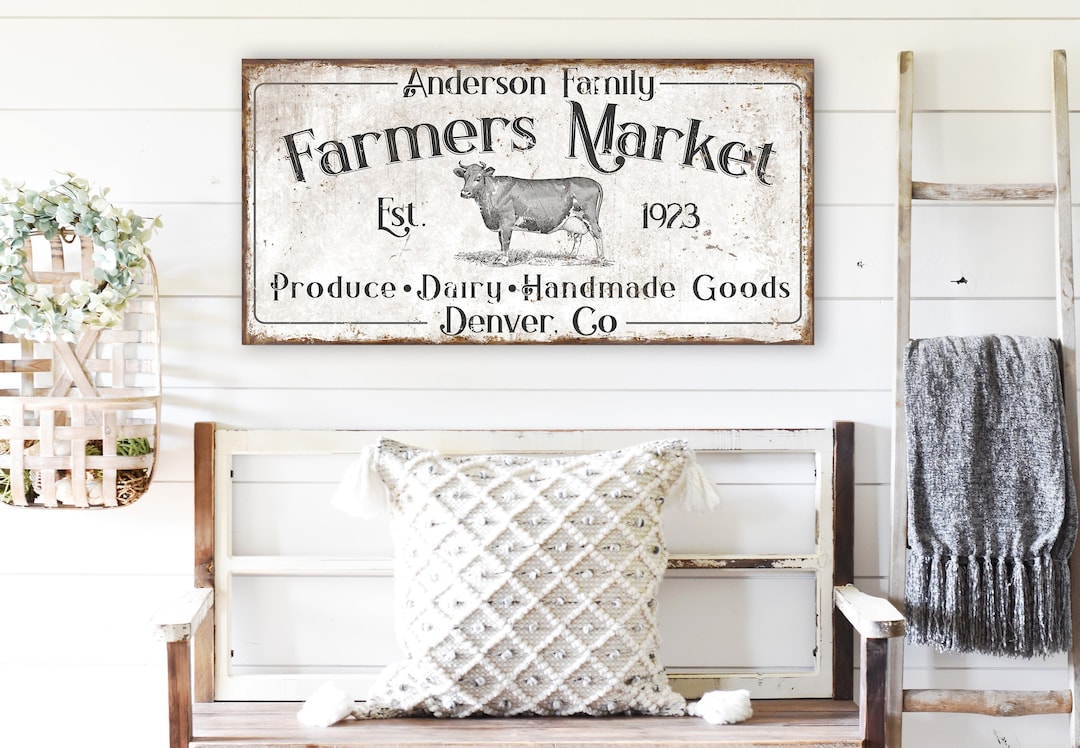 Personalized Farmers Market Sign Custom Housewarming Gift Farm Gifts ...