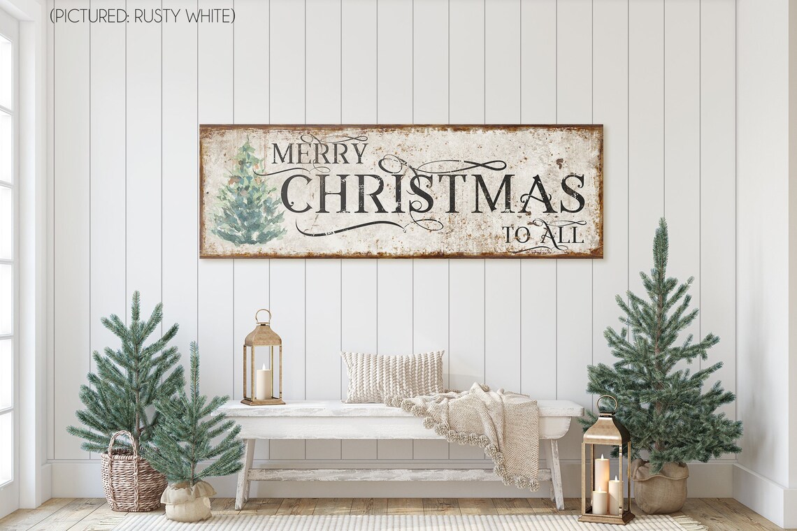 Rustic Merry Christmas Sign Farmhouse Christmas Cottagecore - Etsy