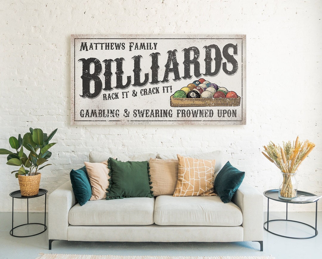 Custom Man Cave Sign Personalized Vintage Pool Hall Signs - Etsy