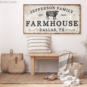Personalized Farmhouse Sign Family Name and Est Date Homestead Signs ...