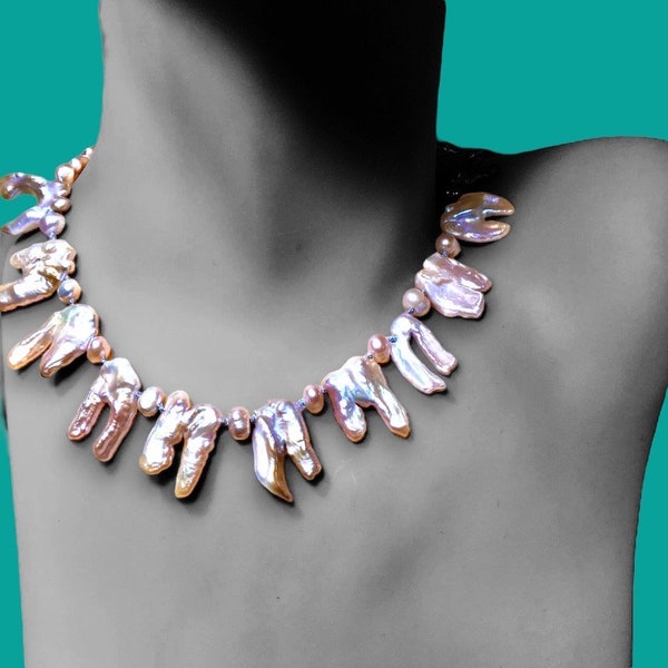 Biwa Pearl Necklace - Etsy