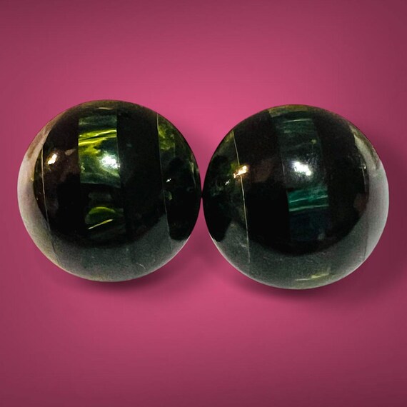 Rare Blue Moon and Black Striped Laminated Bakelite E… - Gem