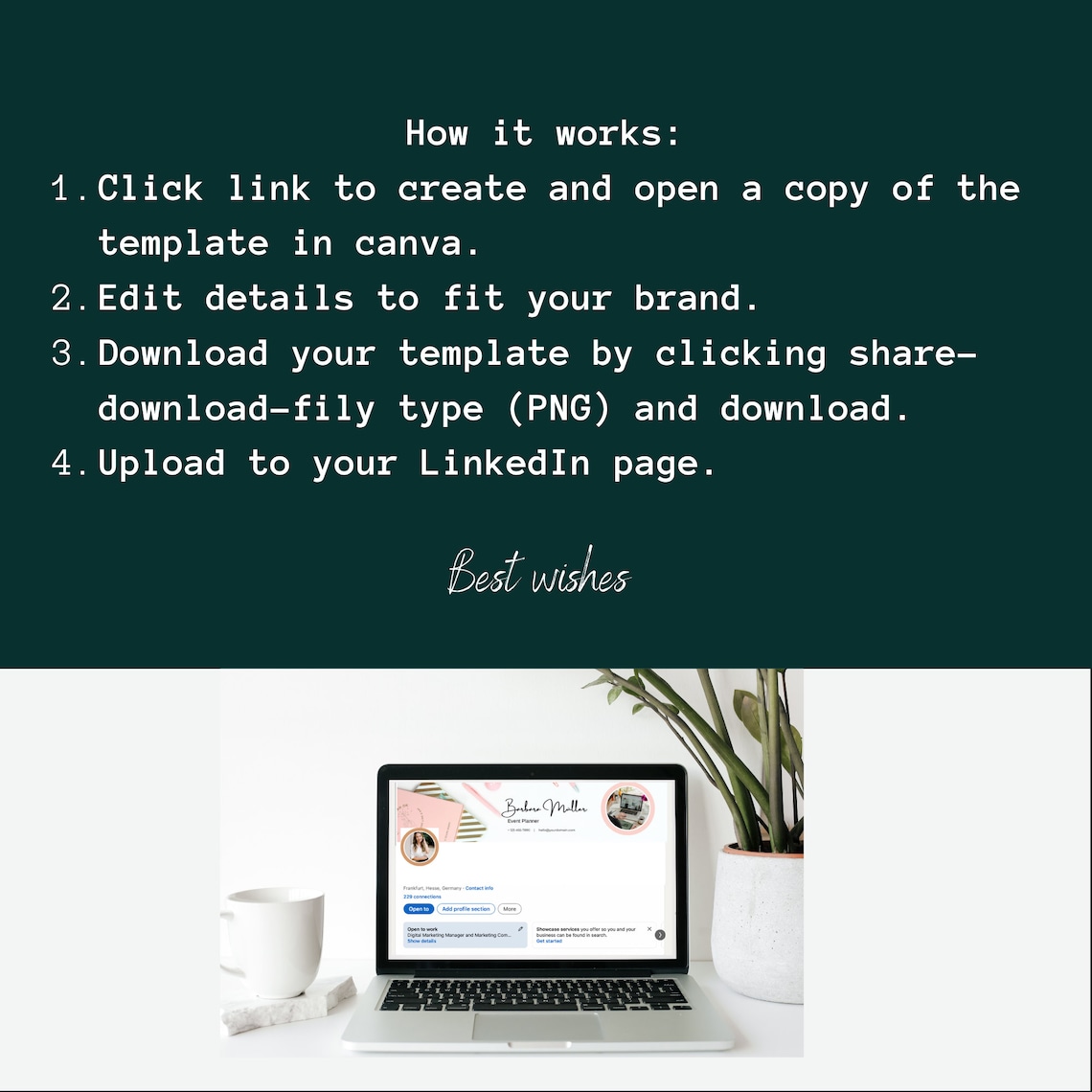 Linkedin Banner Template, Linkedin Profile Templates, Editable Linkedin ...