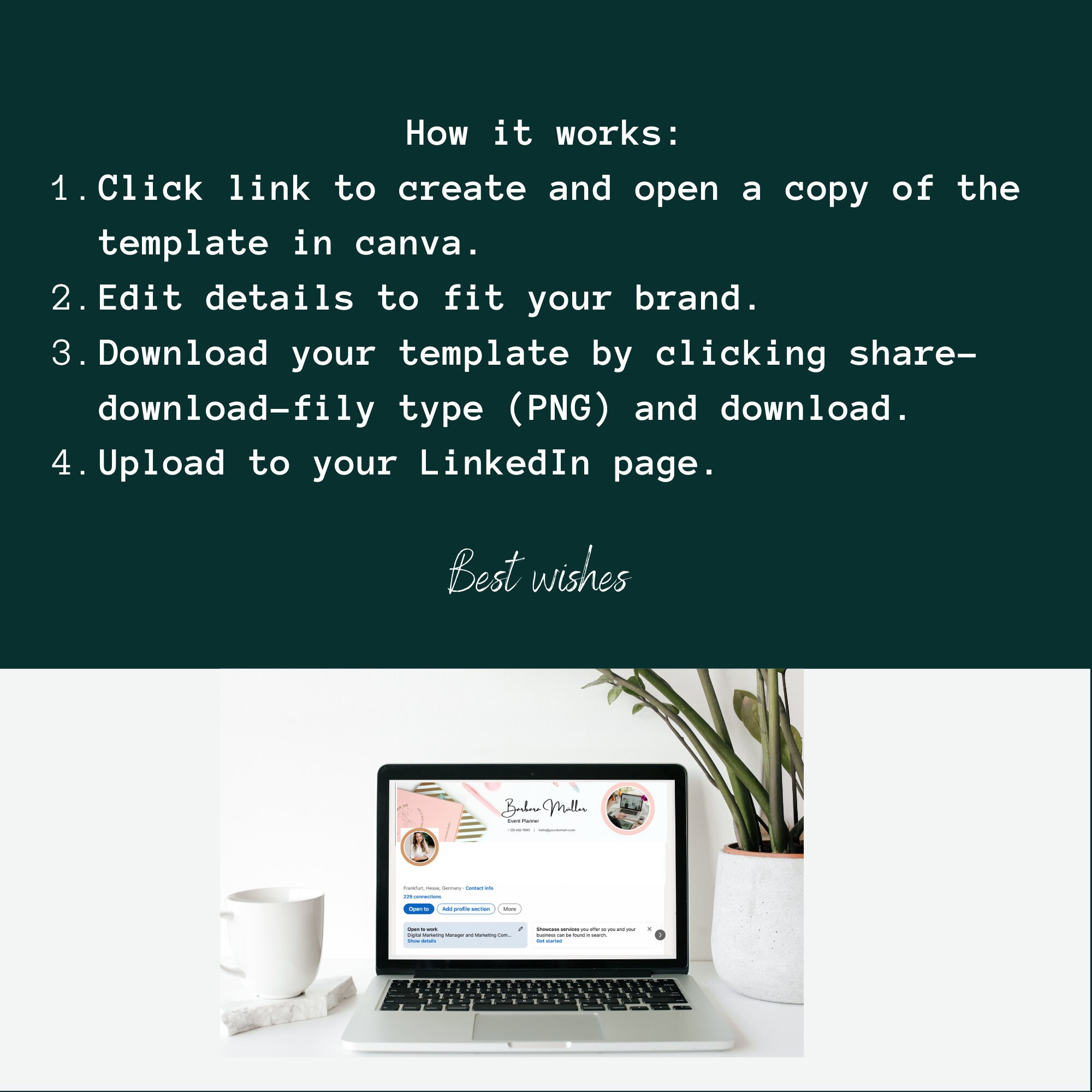 Linkedin Banner Template, Linkedin Profile Templates, Editable Linkedin ...
