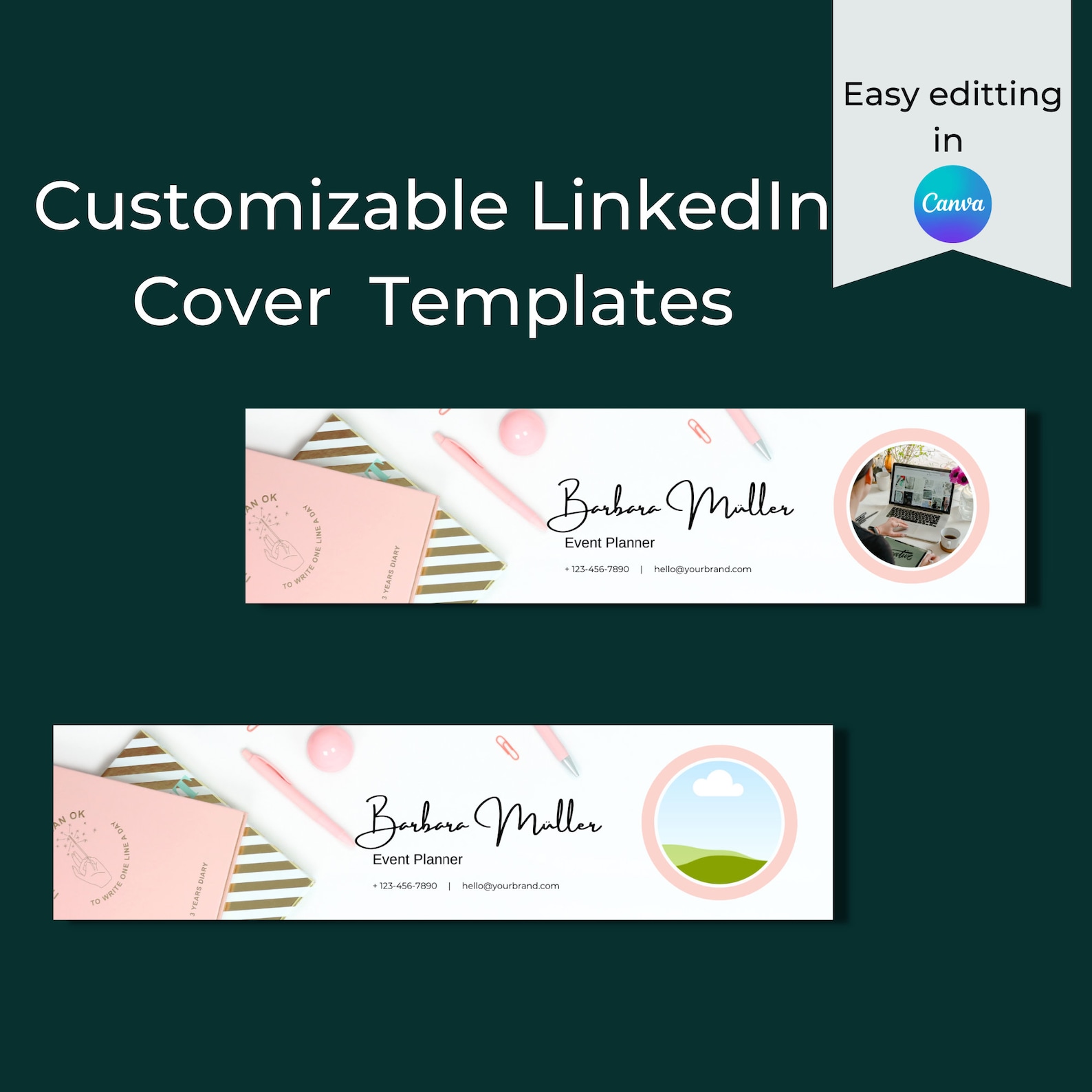 Linkedin Banner Template, Linkedin Profile Templates, Editable Linkedin ...
