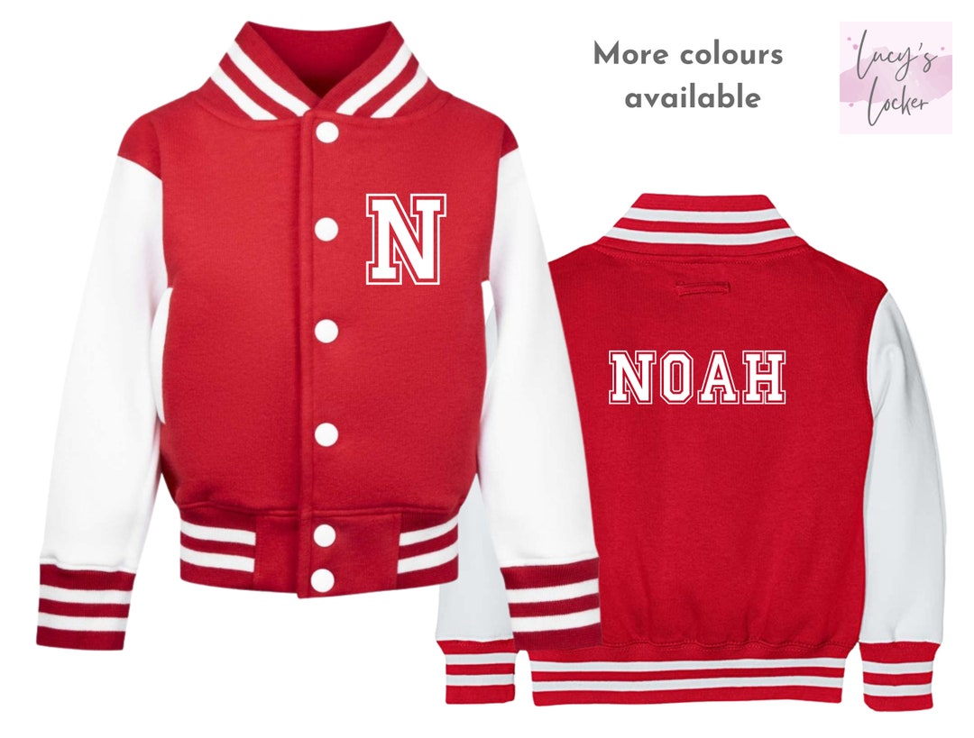 Personalised Kids Varsity Jacket Initial Name College - Etsy